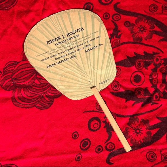 Vintage | Other | Vintage 92s30s Funeral Parlor Hand Fan ...